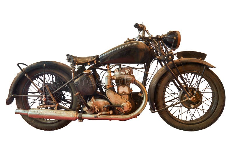 Side View of an Ancient Weathered Motorcycle Stock Photo - Image of ...