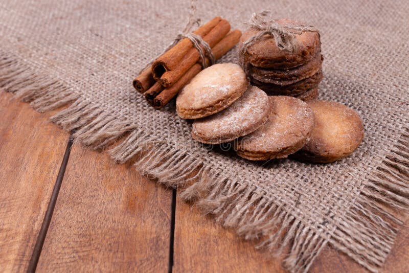 Side View at an Angle of a Stack of Cookies Tied with a String ...