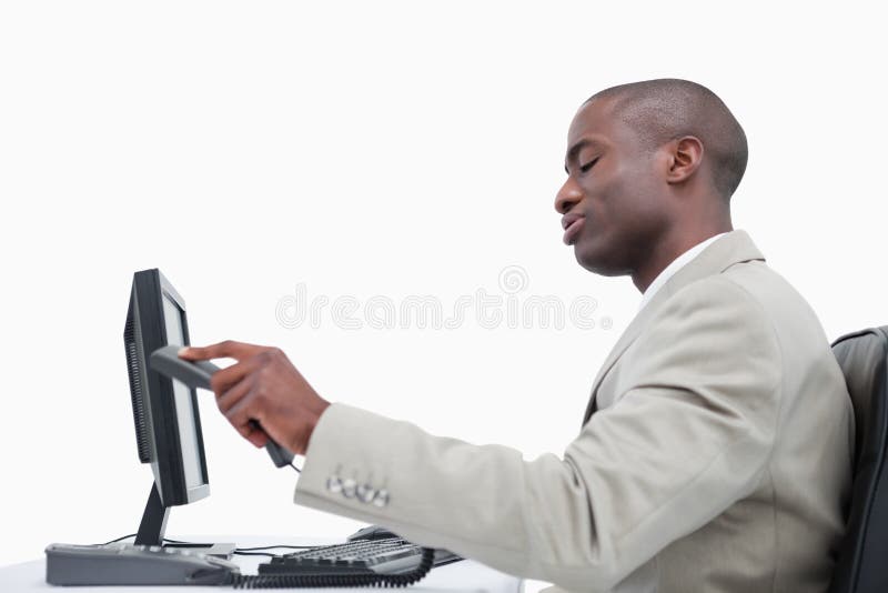 Angry Businessman Hanging Up Phone Stock Photos - Free & Royalty-Free ...