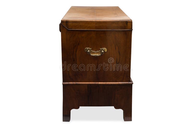 Side View of an Antique Wooden Trunk Stock Image - Image of ornament ...