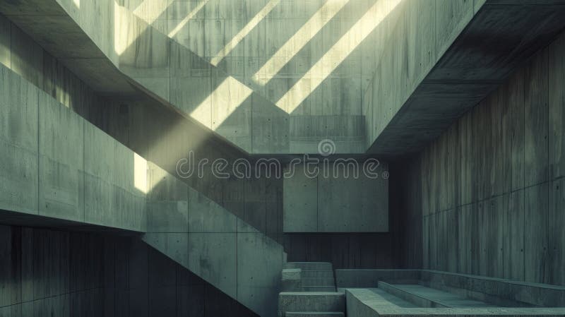 Side View Architecture of Concrete or Bare Mortar Staircase at Building ...
