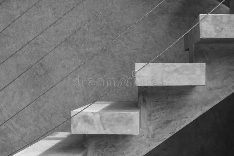 Side View Architecture of Concrete or Bare Mortar Staircase with Steel ...