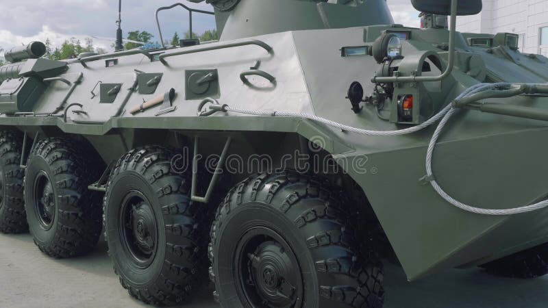 Side View of Armoured Personnel Carrier. BTR-80 APC. Stock Footage ...