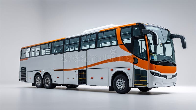 Side View of an Articulated Bus with Connected Sections and Window ...