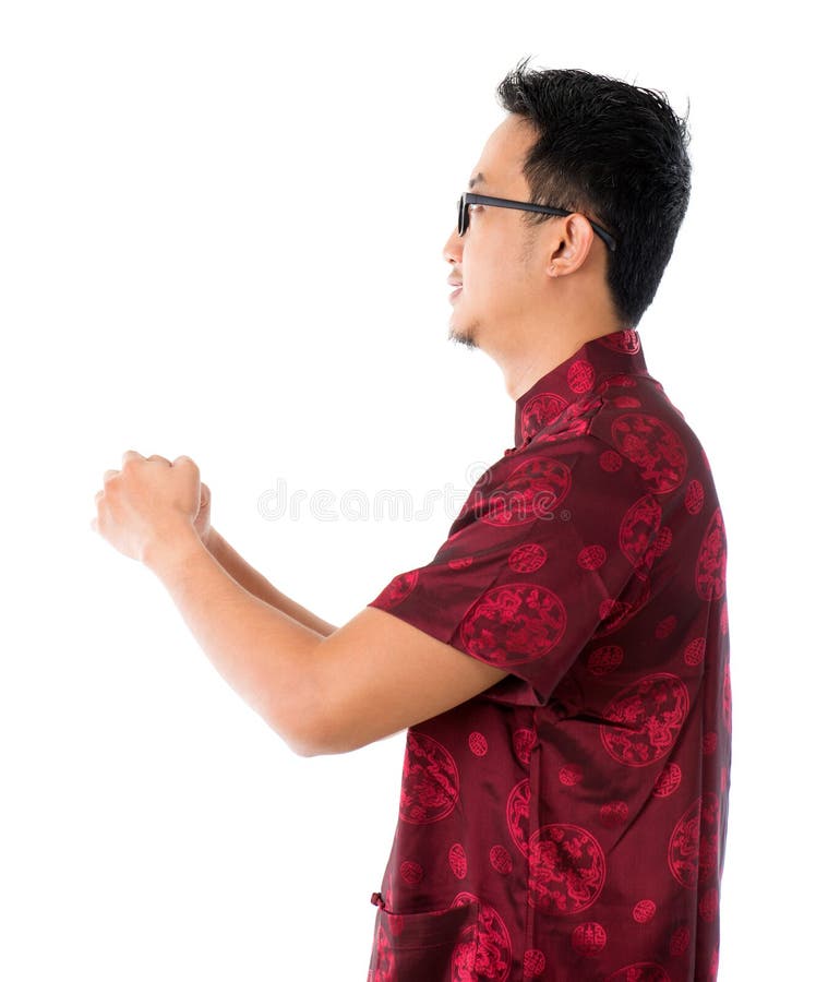 Side View Asian Chinese Man Stock Image - Image of culture, bless: 28396537