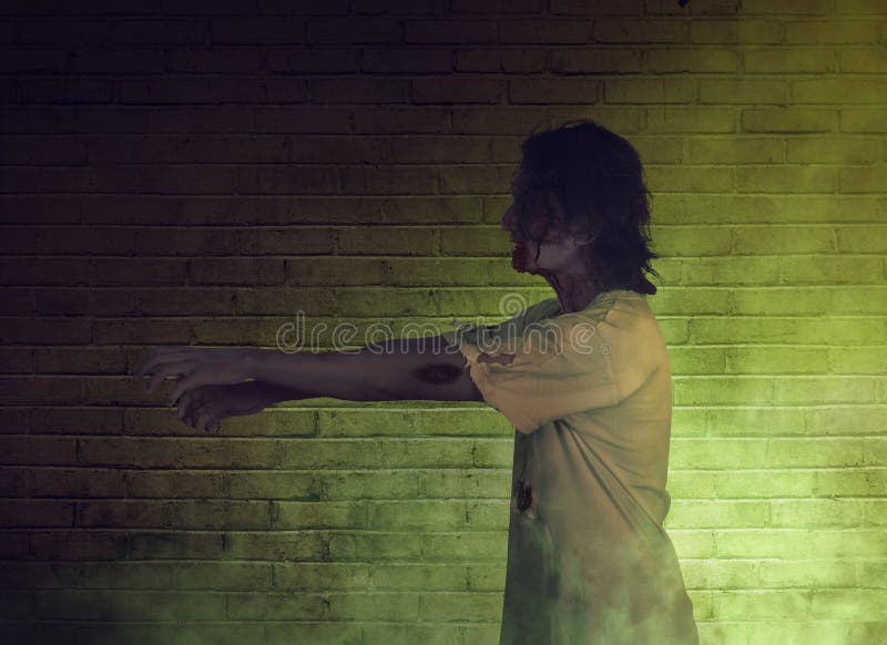 Side View of Asian Zombie Man Stock Image - Image of dark, gothic: 76453147