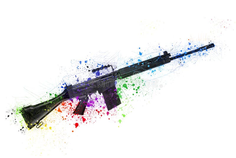 Side View of a Assault Rifle Stock Image - Image of assault, shot ...