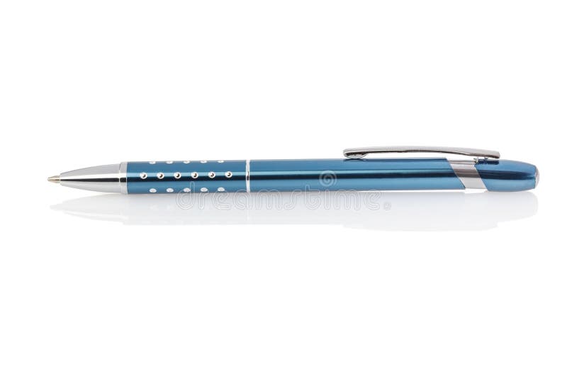 Side View of a Ballpoint Pen, Isolated on a White Background. Close-up ...