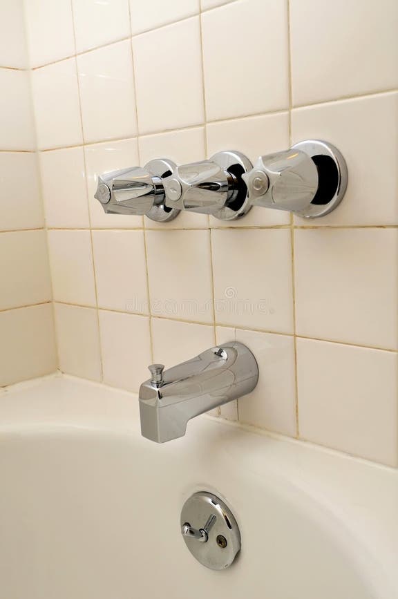 Side View of Bathtub and Water Taps Stock Image - Image of motel, rest ...