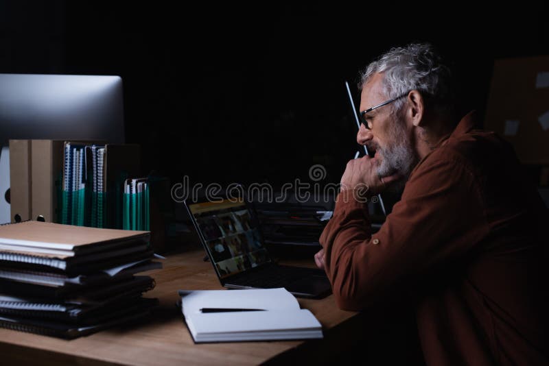 Side View of Bearded Man in Stock Image - Image of dark, executive ... Side View of Bearded Man in Stock Image - Image of dark, executive ...