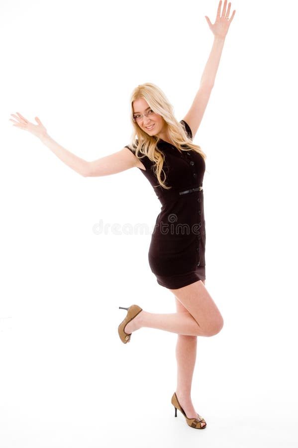 Side View of Glamorous Model Carrying Umbrella Stock Photo - Image of ...