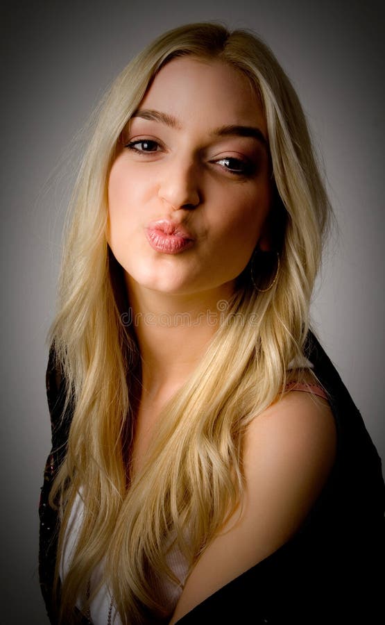 Side View of Beautiful Woman Looking at Camera Stock Image - Image of ...