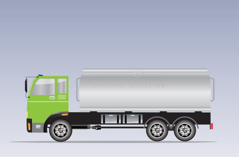 Side View of Big Oil Tanker Truck Stock Vector - Illustration of fuel ...