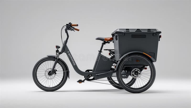 Side View of a Bike Courier Trike with Front Cargo Bin and Small Wheels ...