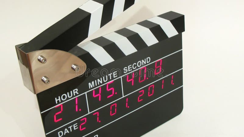 Side View on Black Electronic Clapboard, Time Stock Video - Video of ...