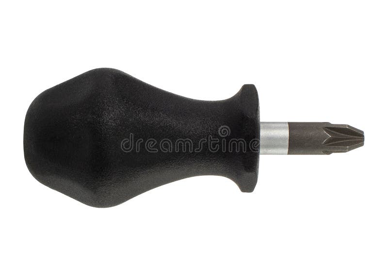 Black Handle Screwdriver Isolated Side View on White Stock Illustration ...