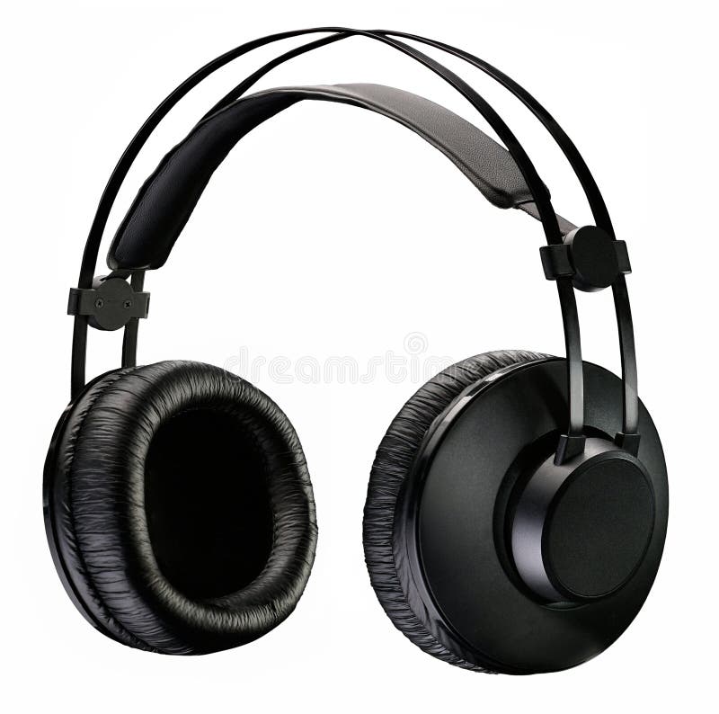 Side View Black Headphones Isolated Stock Image - Image of relaxation ...