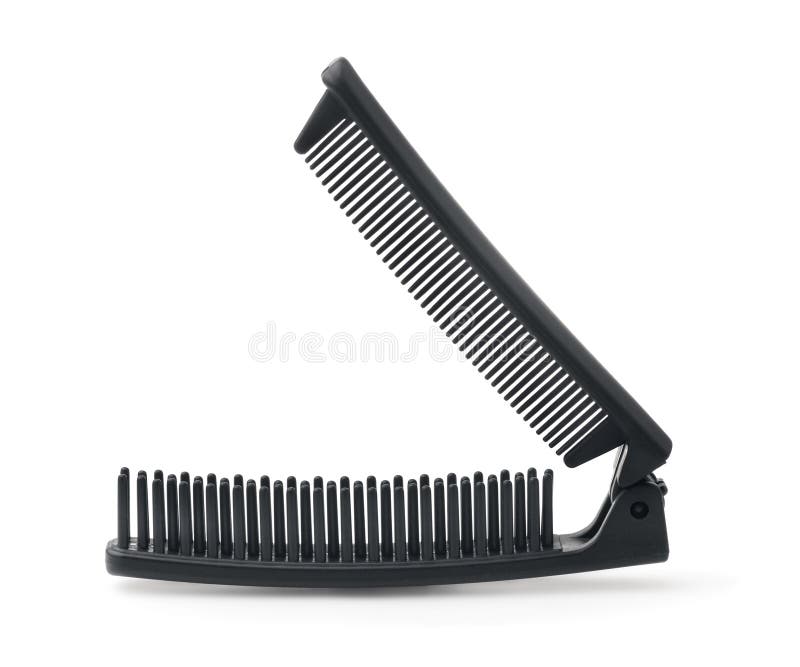 Side View of Black Plastic Pocket Folding Comb Stock Photo - Image of ...