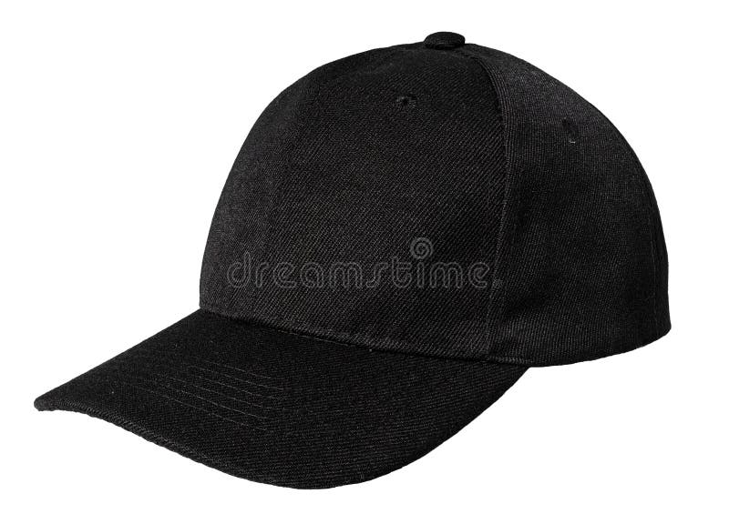 Side View of Blank Black Baseball Cap Isolated on White Background ...