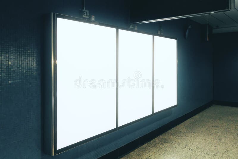 Side View of Blank White Banner Stock Illustration - Illustration of ...