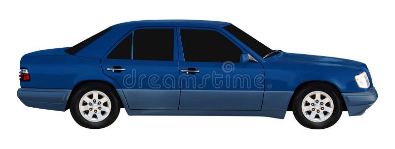 Side View Blue Sedan Car Isolated on White Background Stock Image ...