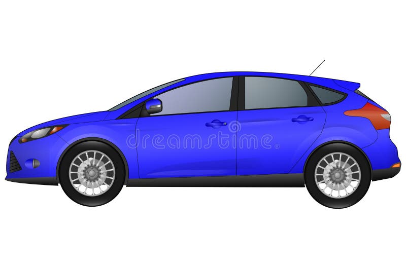 Side view of blue car stock vector. Illustration of door - 78401188