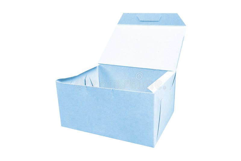 Side View Blue Empty Disposable Paper Fast Food Tray Isolated on White ...