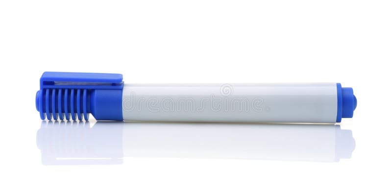 Side View of Blue Permanent Marker Stock Photo - Image of paper, supply ...