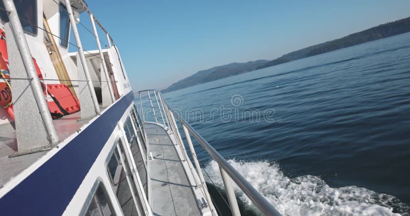 Side View of Boat Creating Waves on Sea Stock Footage - Video of ...