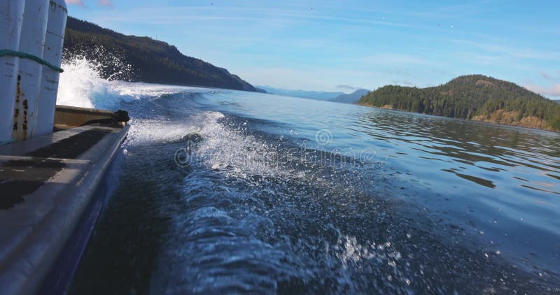 Side View of Boat Creating Waves on Sea Stock Video - Video of ...