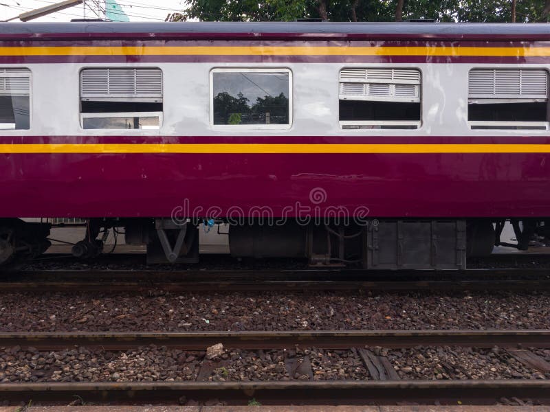 The Side View of the Bogie Third Class Carriage of the Ordinary Train ...
