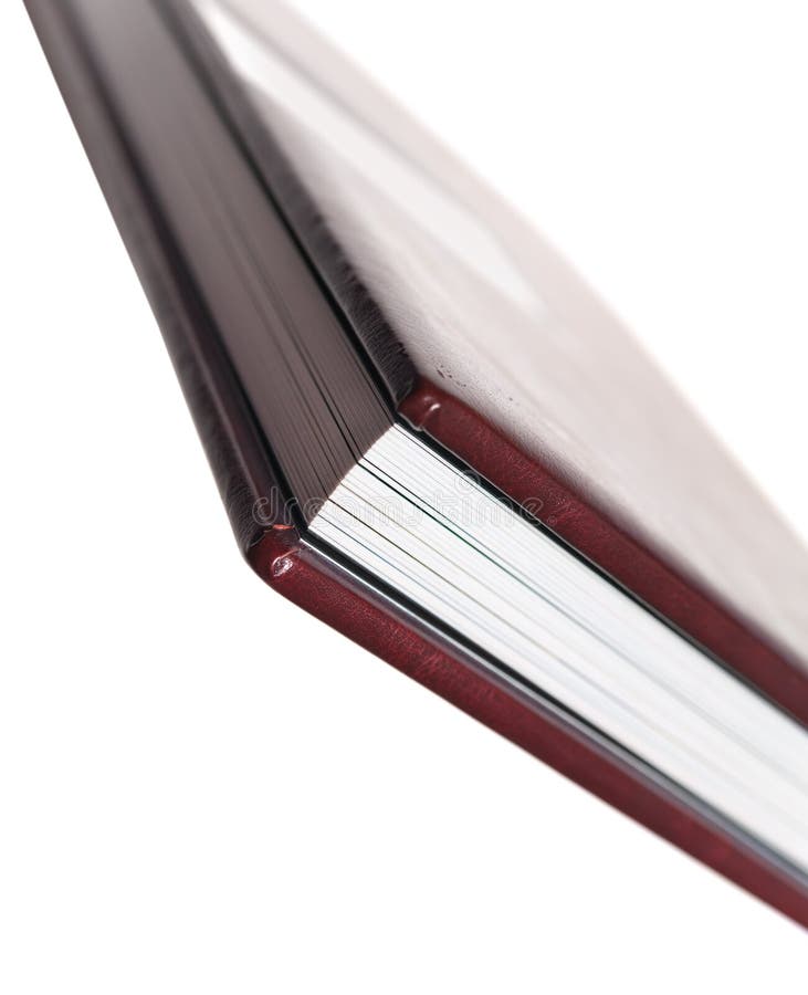 Side View Of Book With Leatherette Cover On White Backgrounds Picture ...