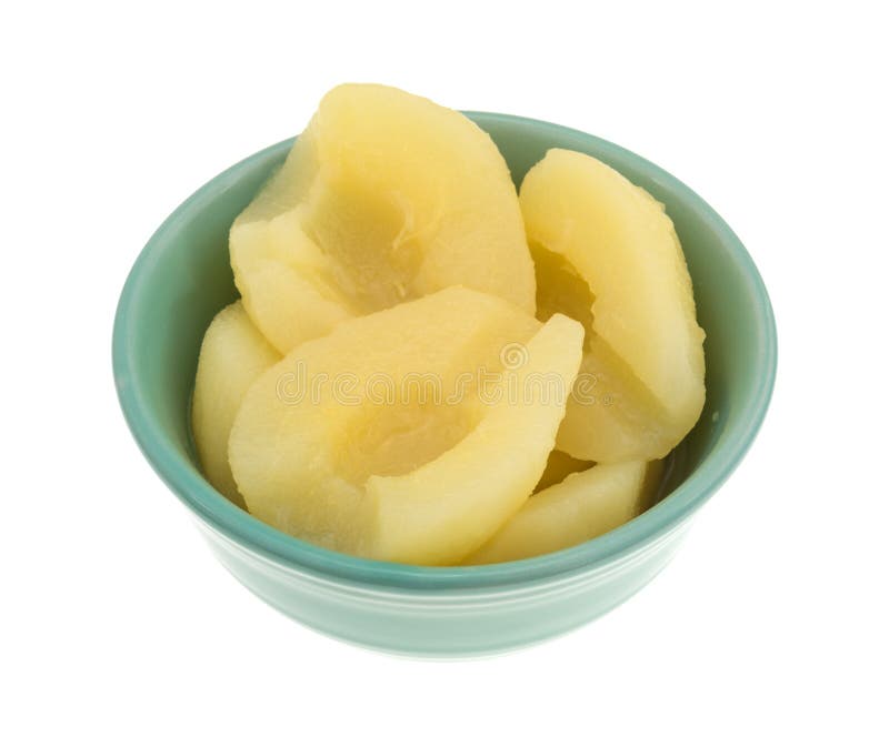 Side View of a Bowl of Pears Halves Stock Photo - Image of yellow ...