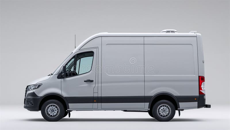 Side View of a Boxy Armored Van with Smooth Surface and No Markings ...