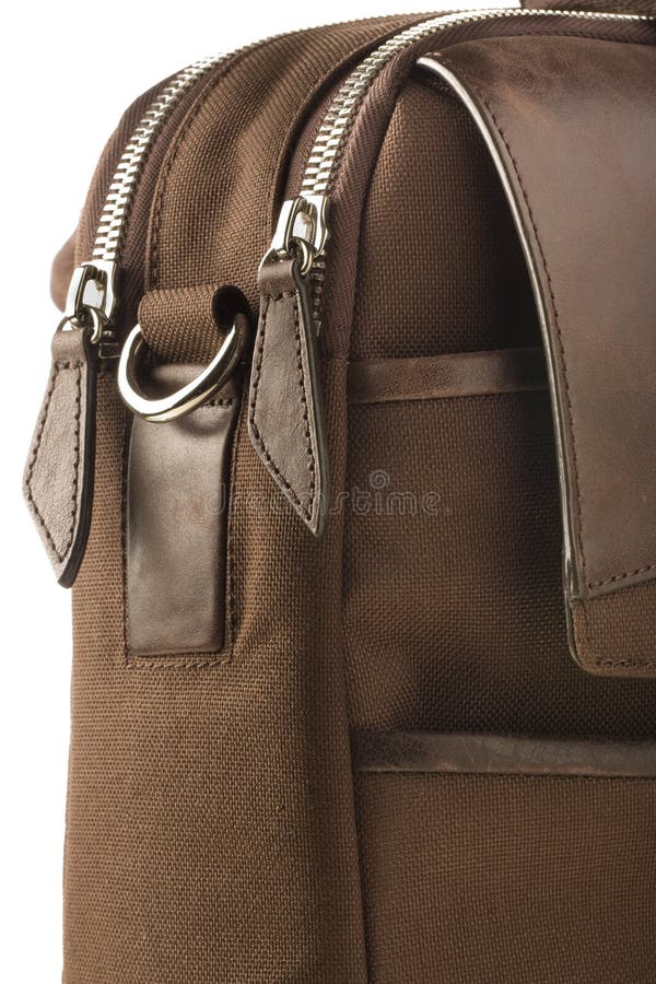Side View of Briefcase Closeup Stock Image - Image of brown, textile ...