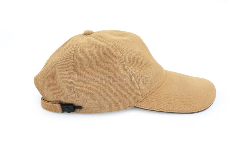Side View Brown Cap Isolated on White Background. Sports Hat Stock ...