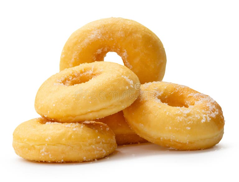 Side View of Brown Sugar Glazed Cinnamon Donuts in Stack Isolated on ...