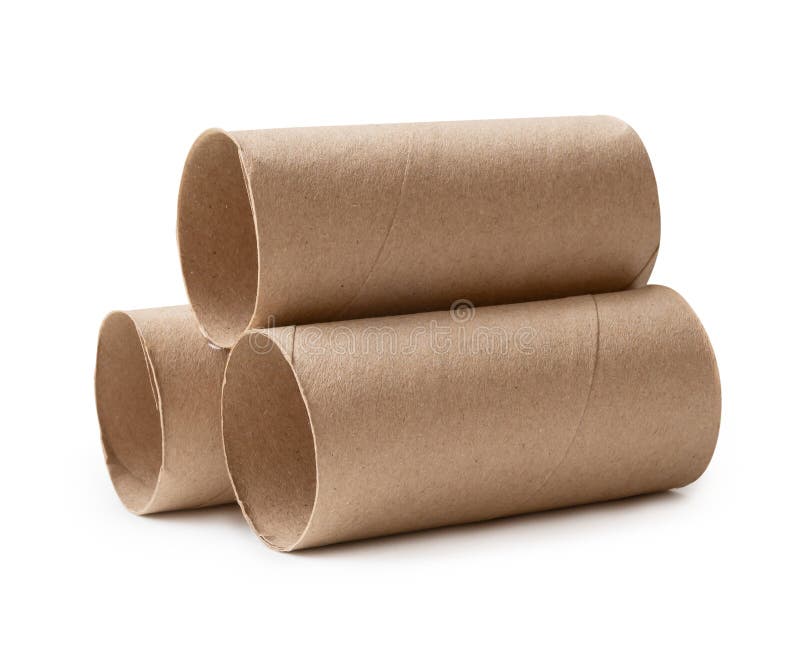 Top View Set of Brown Tissue Paper Cores Scattering Isolated on White ...