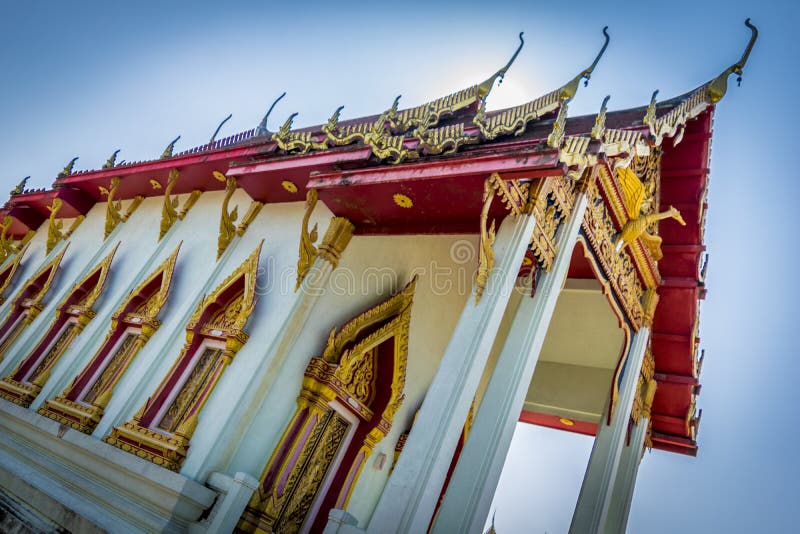 Side View of a Buddhist Temple in Thailand. Stock Photo - Image of thai ...