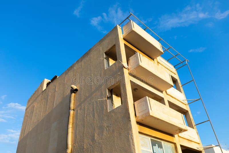 Side View of Building with Balcony Stock Image - Image of private ...