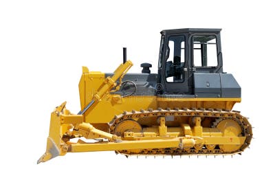Side View of Bulldozer on White Stock Photo - Image of tractor, dozer ...