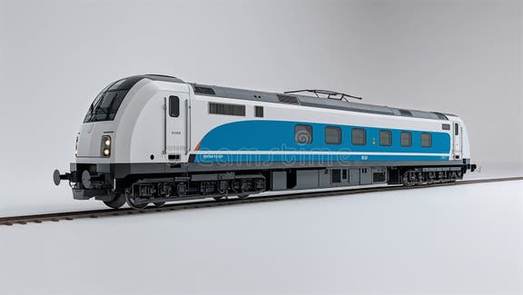 Side View of a Bullet-style Cargo Train with Streamlined Shape and No ...