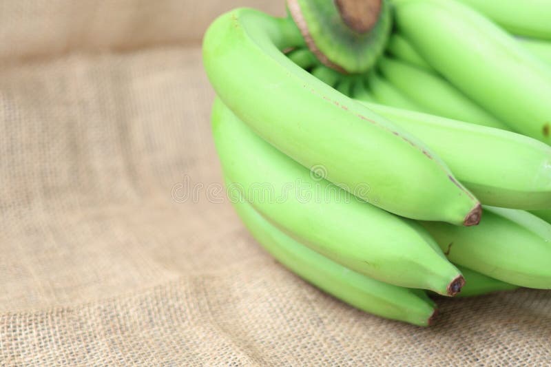 Side View of Bunch Raw and Green Banana. Cavendish Banana Stock Photo ...