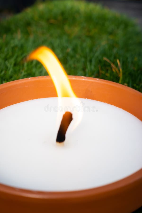 Side View of the Burning Graveyard Candle. Stock Image - Image of ...