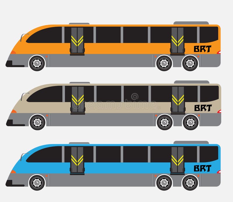 Side View of Bus Rapid Transit Stock Vector - Illustration of ...
