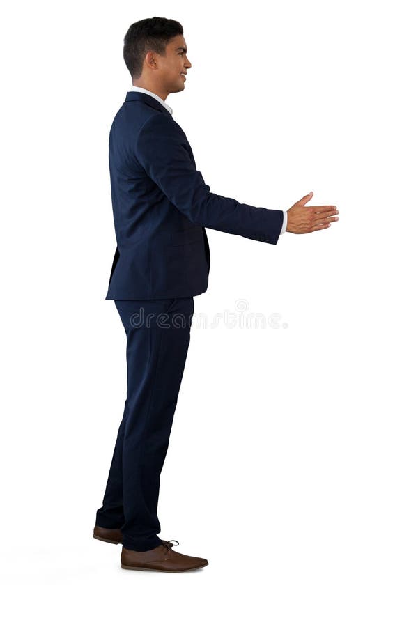 Side View of Businessman Extending Arms for Handshake Stock Image ...
