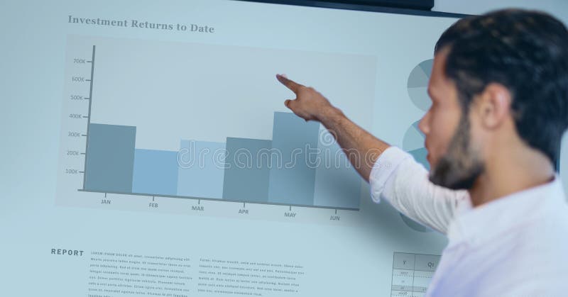 Side View of Businessman Pointing at Graph Stock Illustration ... Side View of Businessman Pointing at Graph Stock Illustration ...