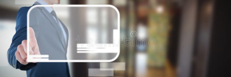 Side View of Businessman Using Invisible Imaginary Interface Against ...