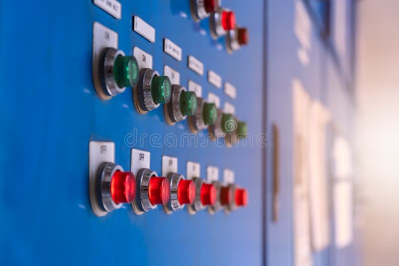 Side View of Button Switch Panel for on-off Machines. Stock Photo ...