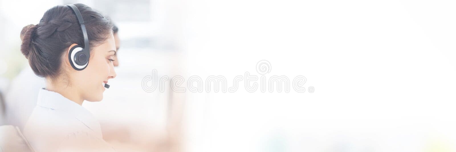 Call Centre Employees Smiling while Sitting Stock Image - Image of sale ...